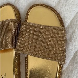 Rouge Helium | Shoes | Woman Rouge Gold Glitter Rhinestone Jelly ...